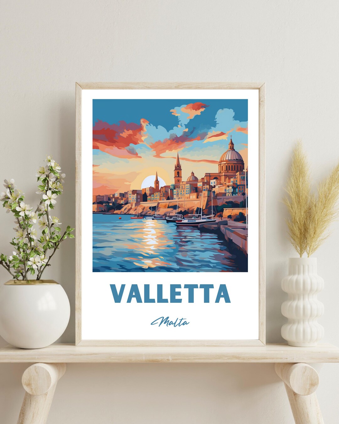 Valletta Poster, Valletta Travel Print, Valletta Artwork, Birthday ...