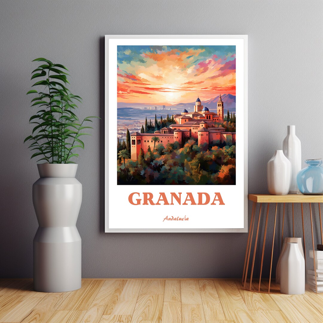 Granada Poster, Andalusia Travel Print, Spain Poster, Granada Print ...