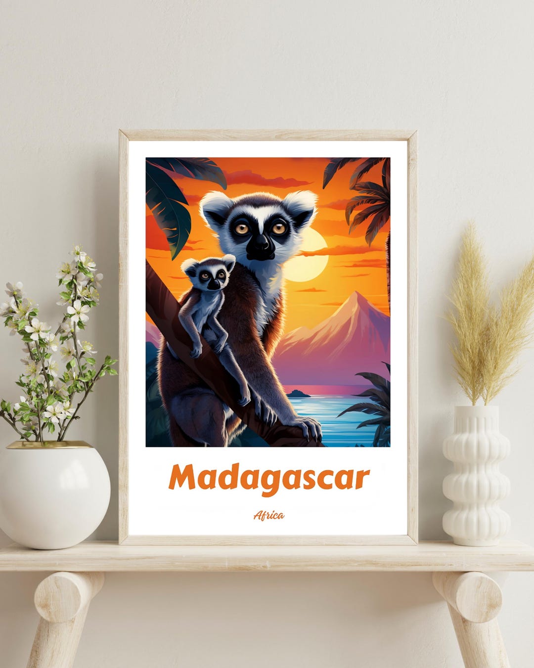 Madagascar Poster, Madagascar Travel Print, Madagascar Art, Lemur Print ...