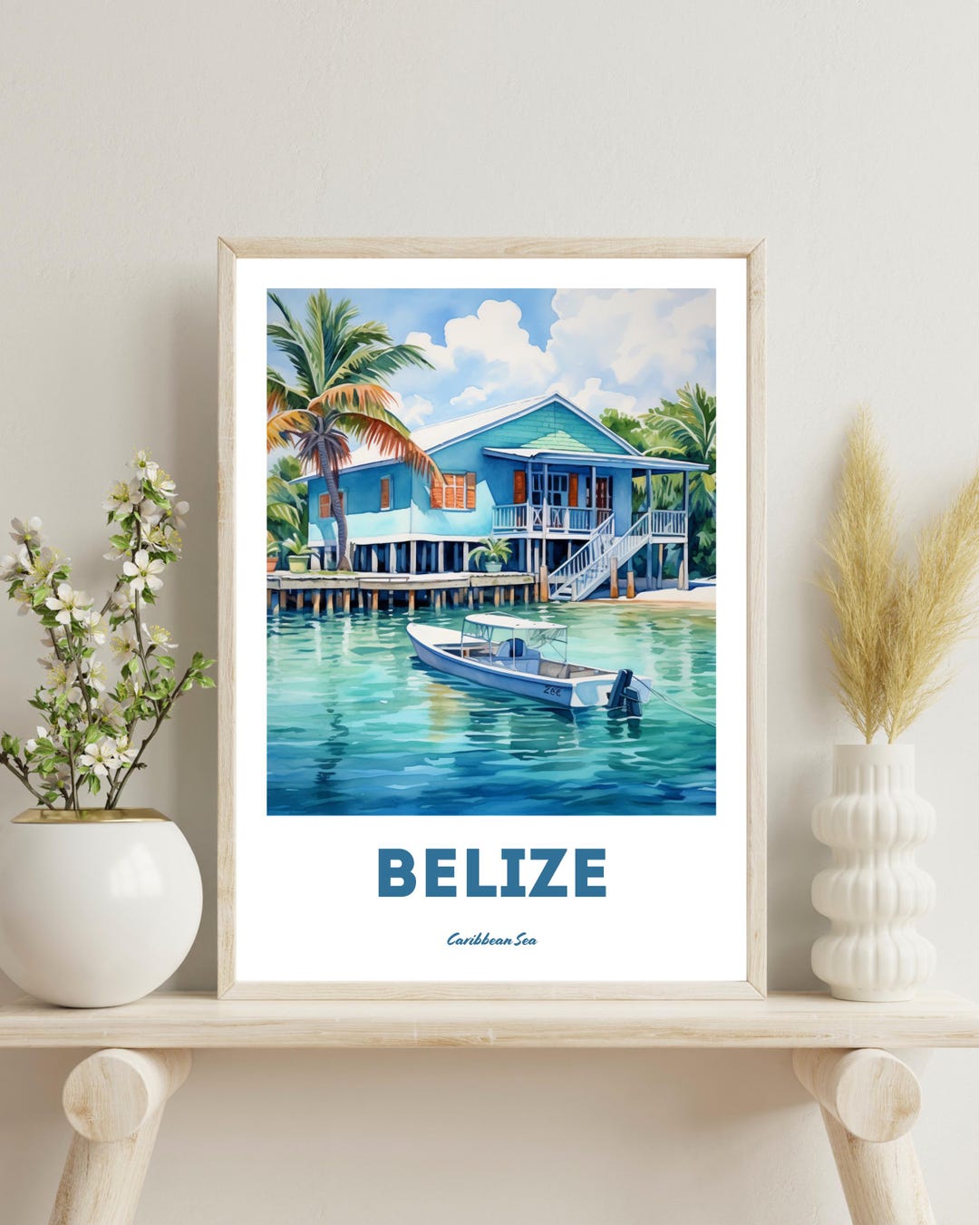 Belize Poster, Belize Wall Art, Caribbean Poster,belize Traditional ...