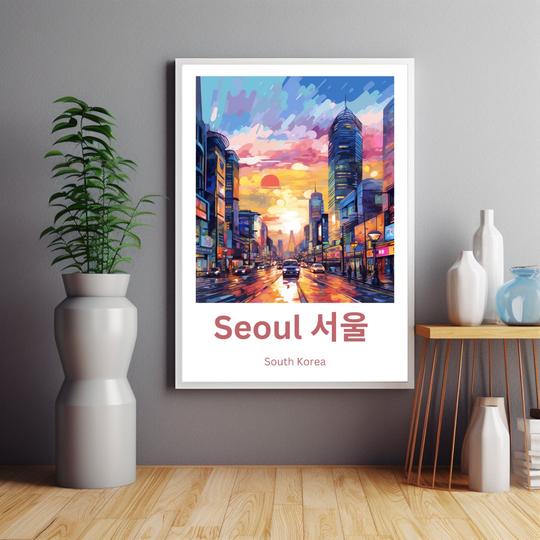 Seoul Poster, South Korea Print, Seoul Travel Poster, Travel Gift ...