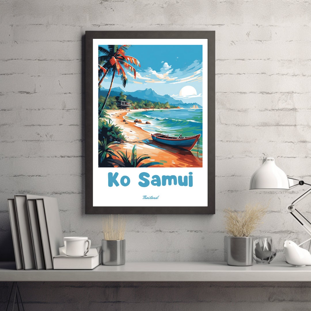 Ko Samui Poster, Ko Samui Travel Print, Wall Art Ko Samui, Thailand ...