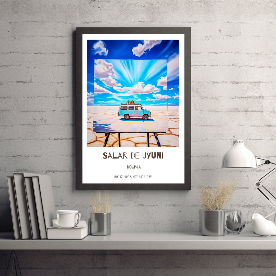 Salar De Uyuni Poster, Uyuni Salt Lake, Salt Lake Travel Print, Bolivia ...
