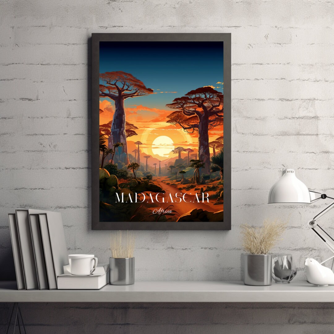 Madagascar Print, Madagascar Poster Wall Art, Travel Poster, Africa ...
