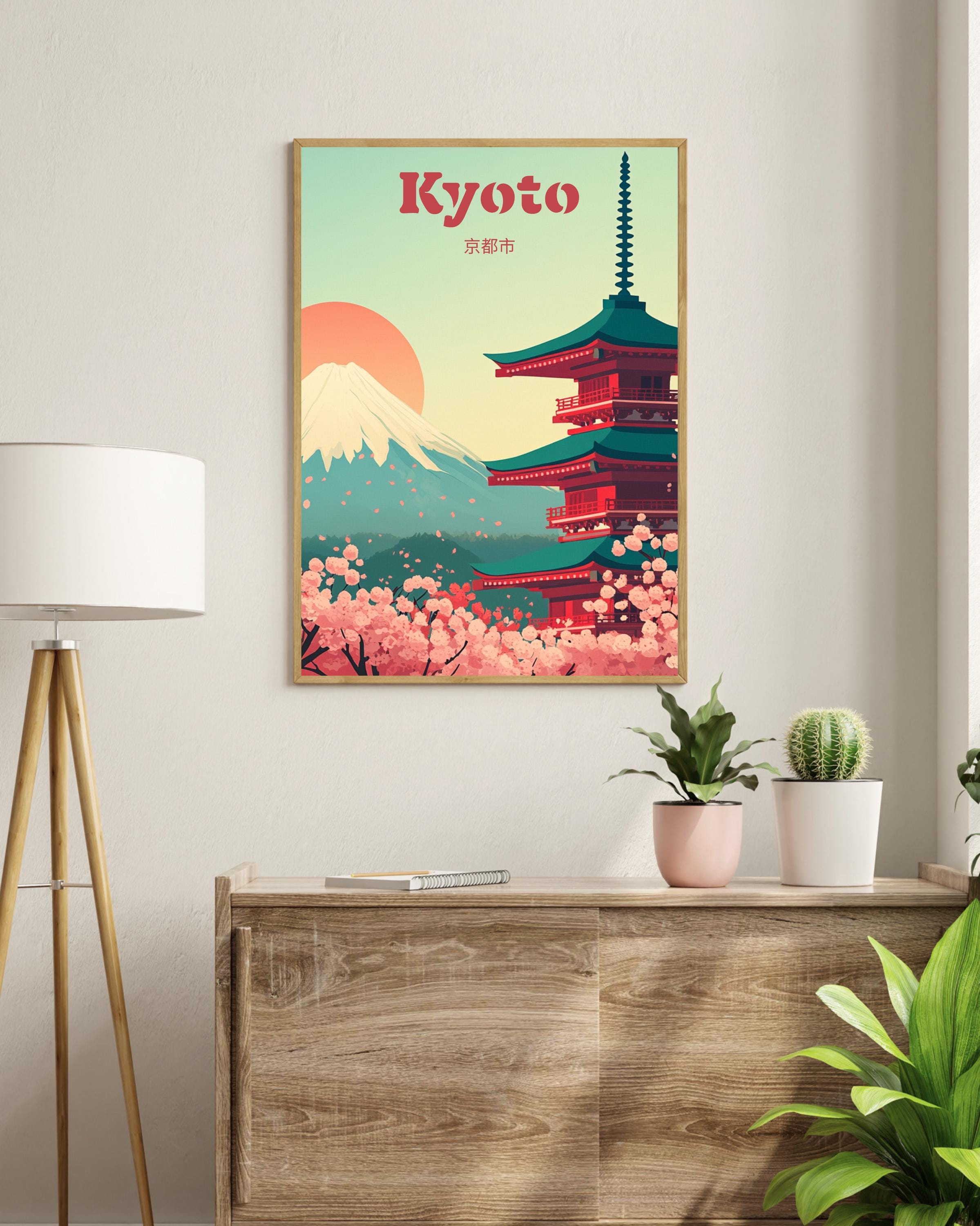 Kyoto Japan Retro Poster Art, Japan Poster, Christmas Gift, Japan Wall ...
