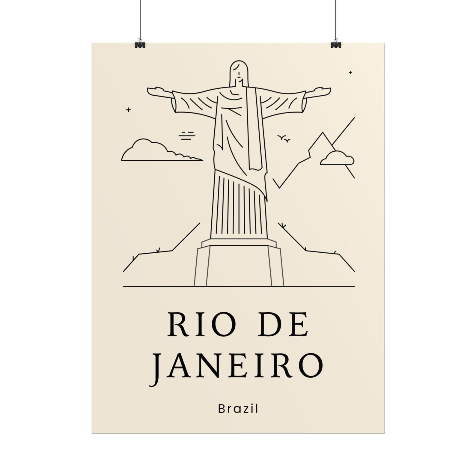 Rio De Janeiro Poster, Rio De Janeiro Travel Print, Minimalistic Rio ...