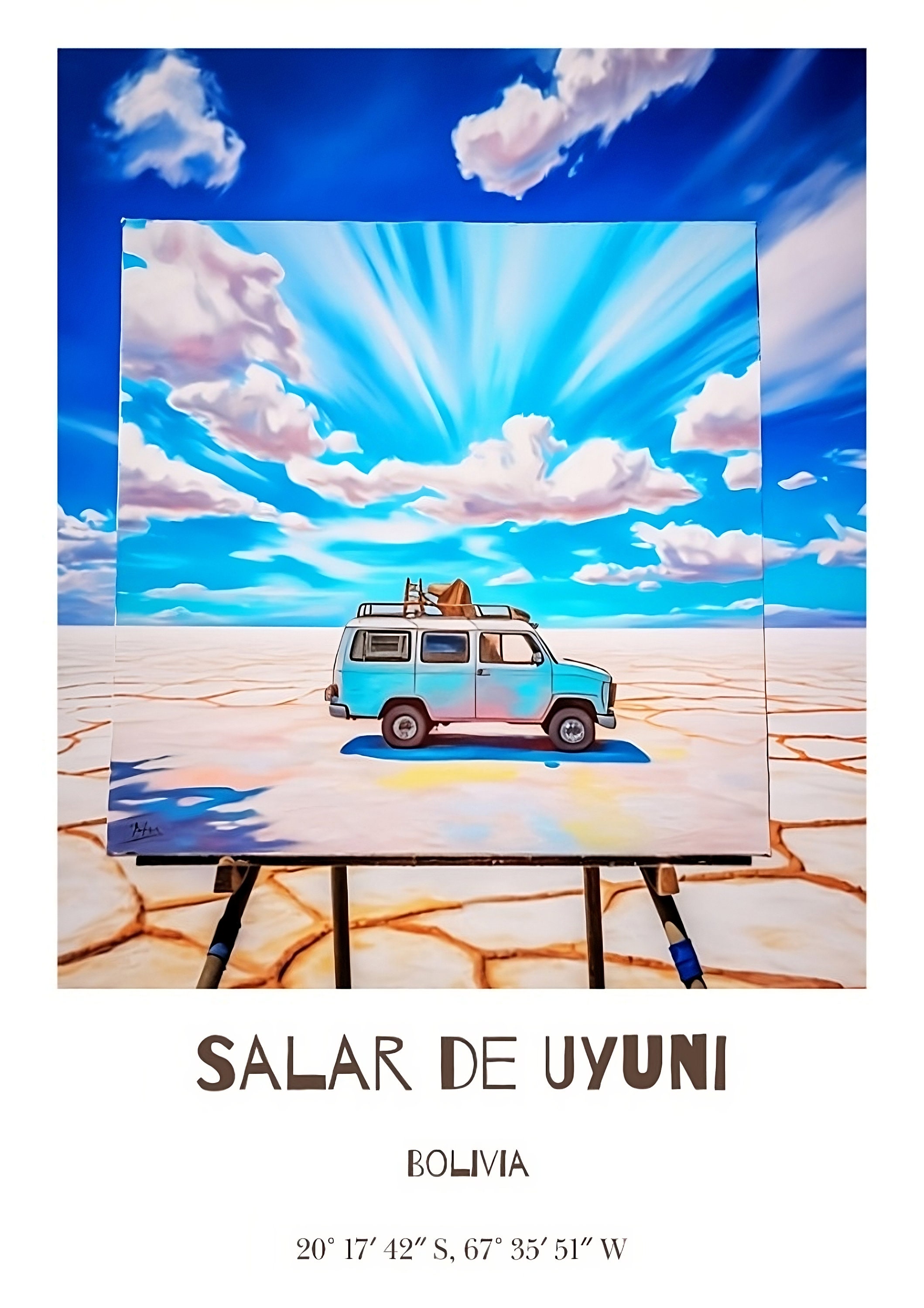 Salar De Uyuni Poster, Uyuni Salt Lake, Salt Lake Travel Print, Bolivia ...