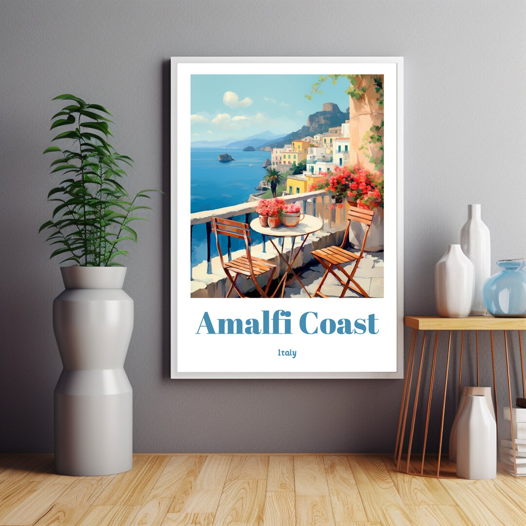 Amalfi Coast Poster, Amalfi Coast Travel Print, Costa D Amalfi Italy ...