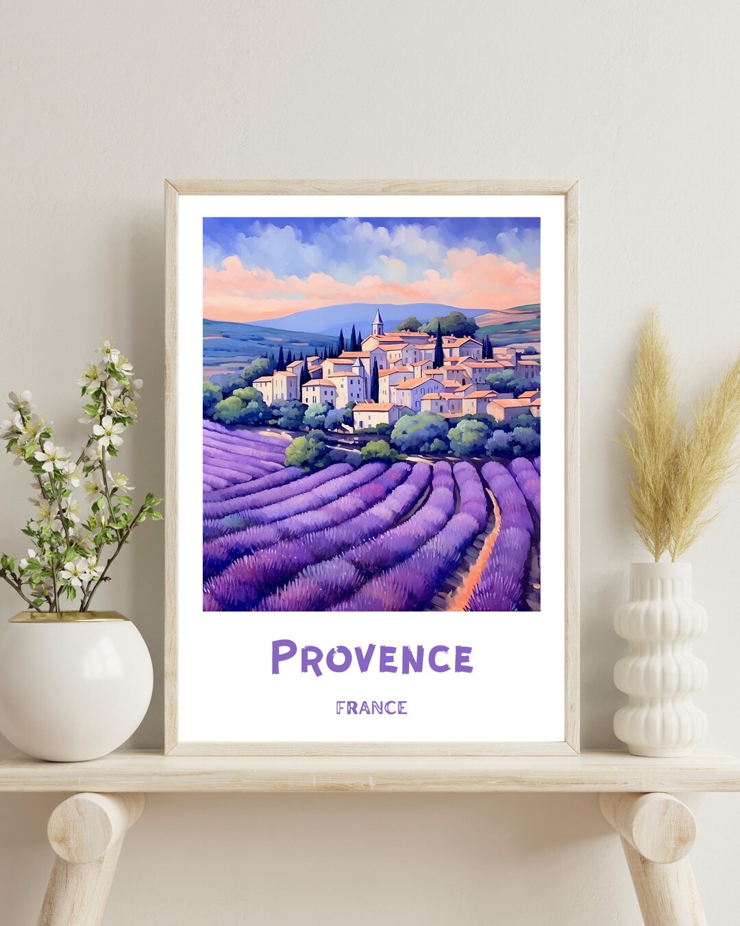 Provence Poster, Provence Travel Print, French Art, Lavender Fields ...