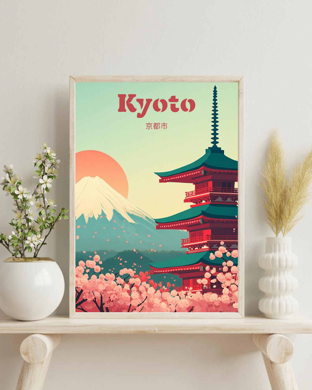 Kyoto Japan Retro Poster Art, Japan Poster, Christmas Gift, Japan Wall ...