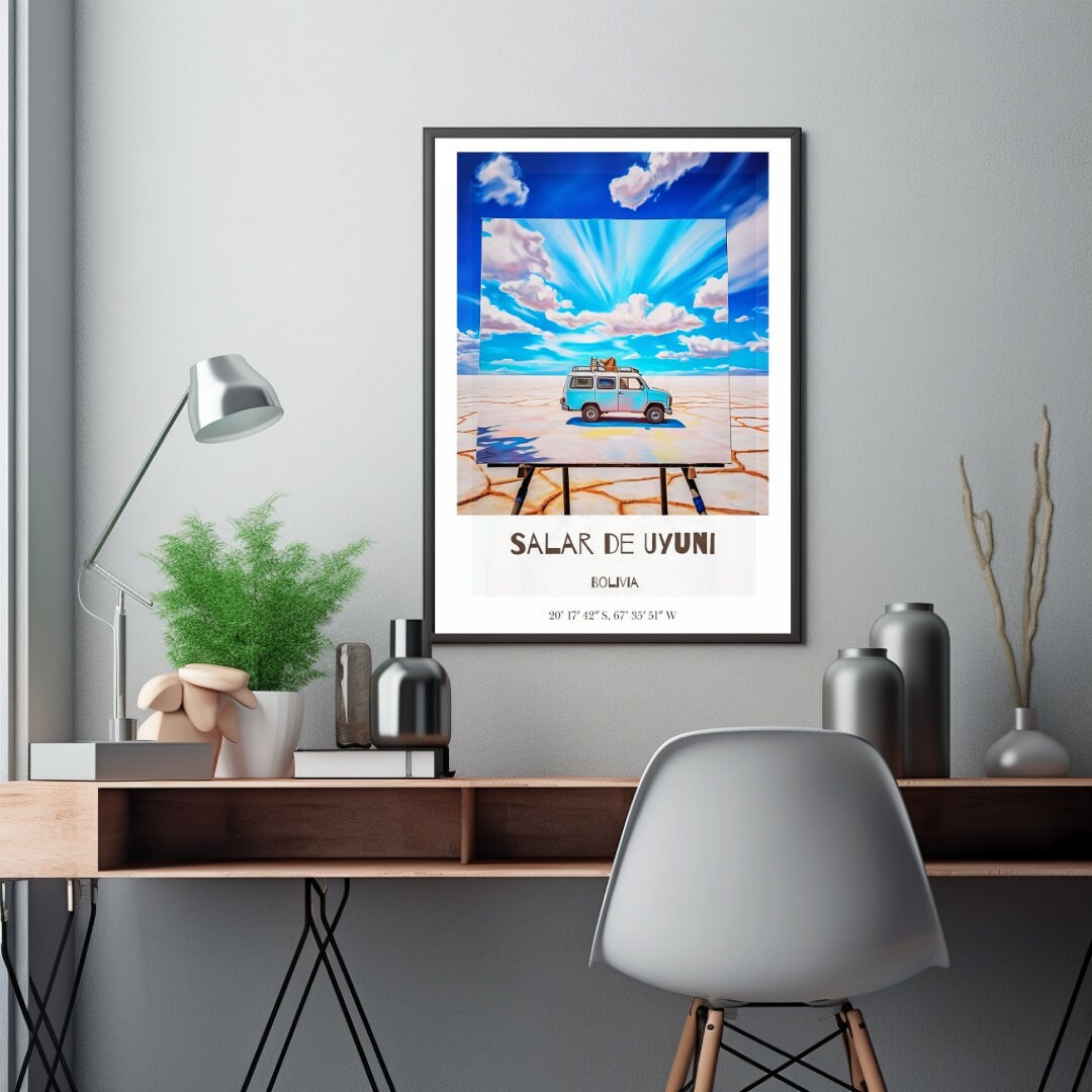 Salar De Uyuni Poster, Uyuni Salt Lake, Salt Lake Travel Print, Bolivia ...
