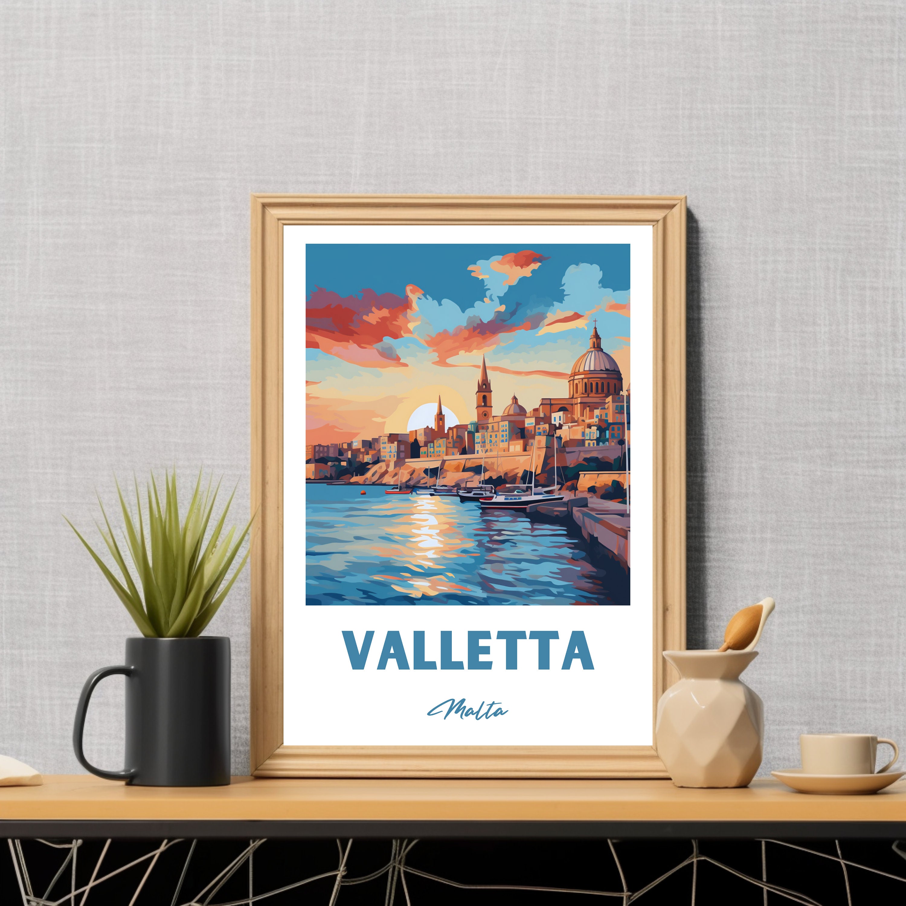 Valletta Poster, Valletta Travel Print, Valletta Artwork, Birthday ...