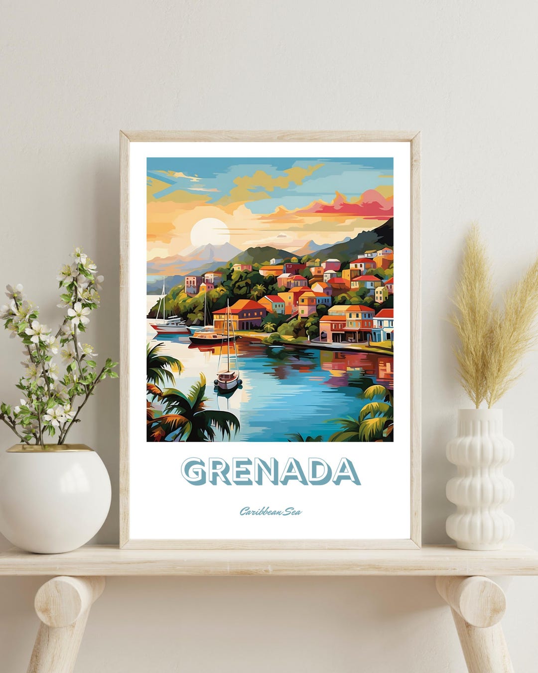 Grenada Poster, Grenada Poster, Grenada Print, Caribbean Travel Print ...
