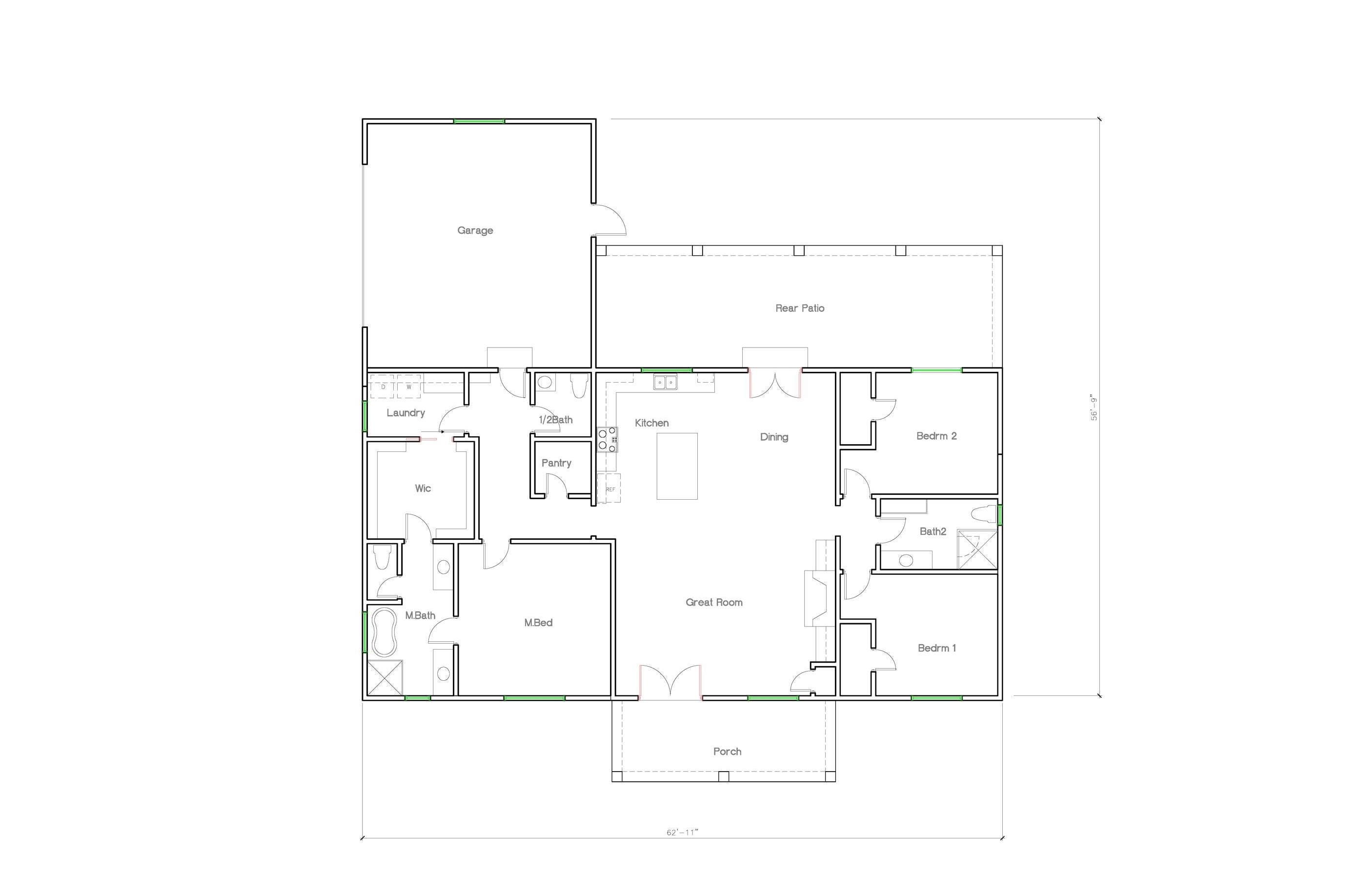 Modern 3BR Floor Plan - Stylish Open Layout (2,059SF) - Etsy