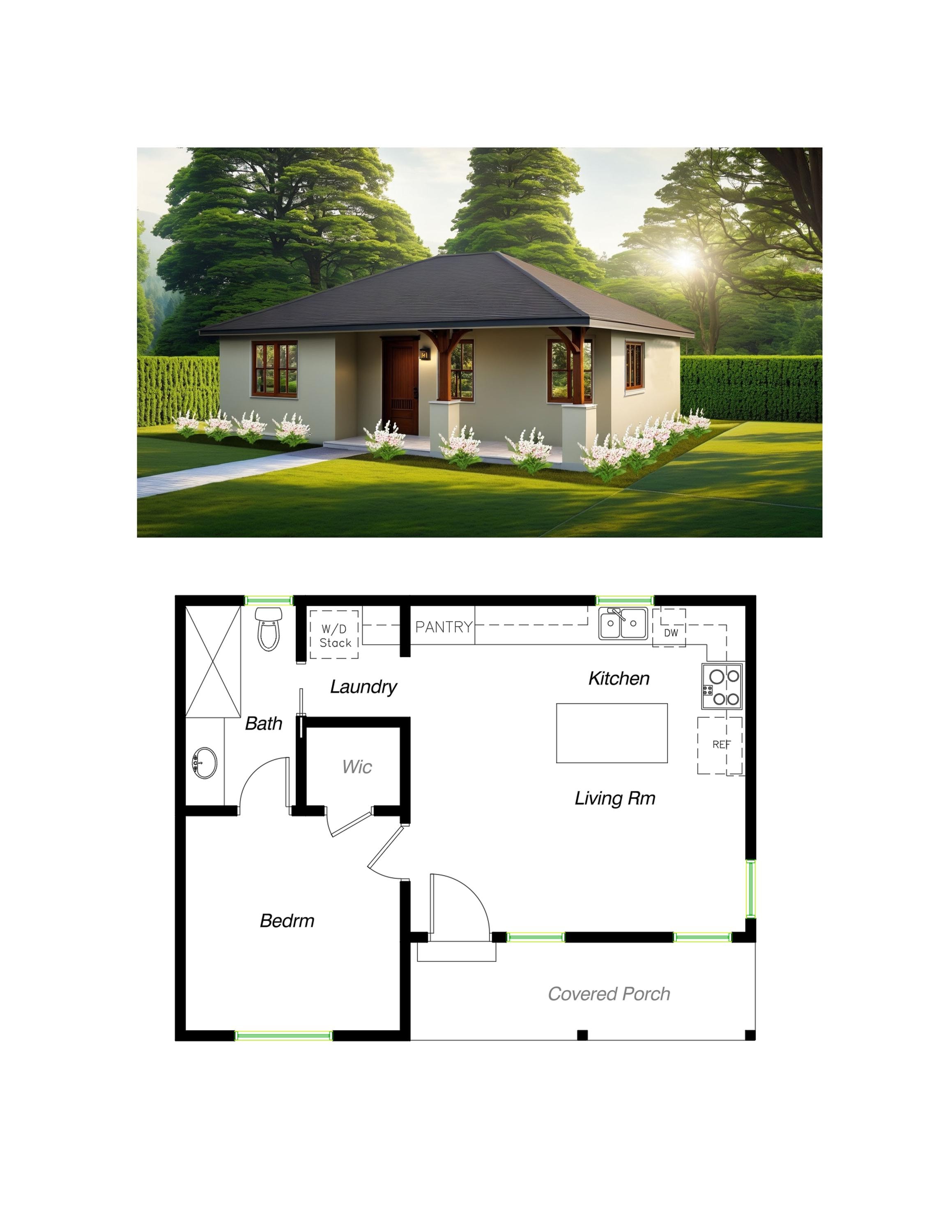 1 Bedroom 1 Bath (575SF) Adu(accessory Dwelling Unit)/tiny House/tiny ...