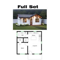 25x34 Cabin Floor Plans | Tiny House Floor Plans | 1 Bed Tiny Home ...