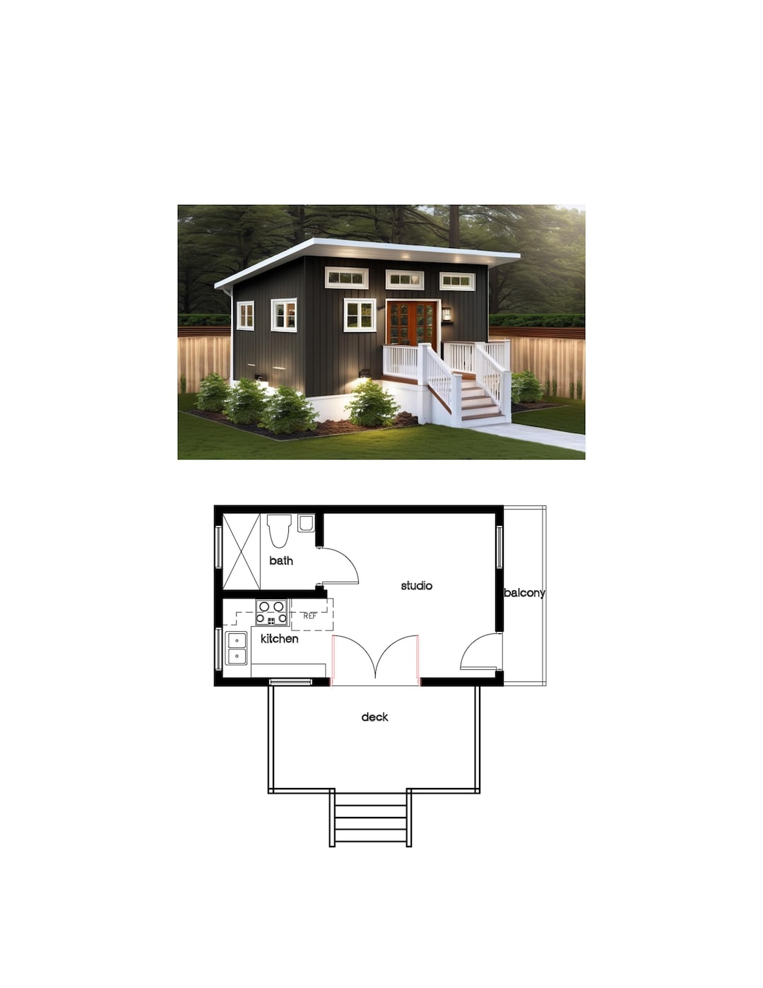Studio W/ 1 Bath (250SF) Detached Adu/tiny Home/small Homes(accessory ...