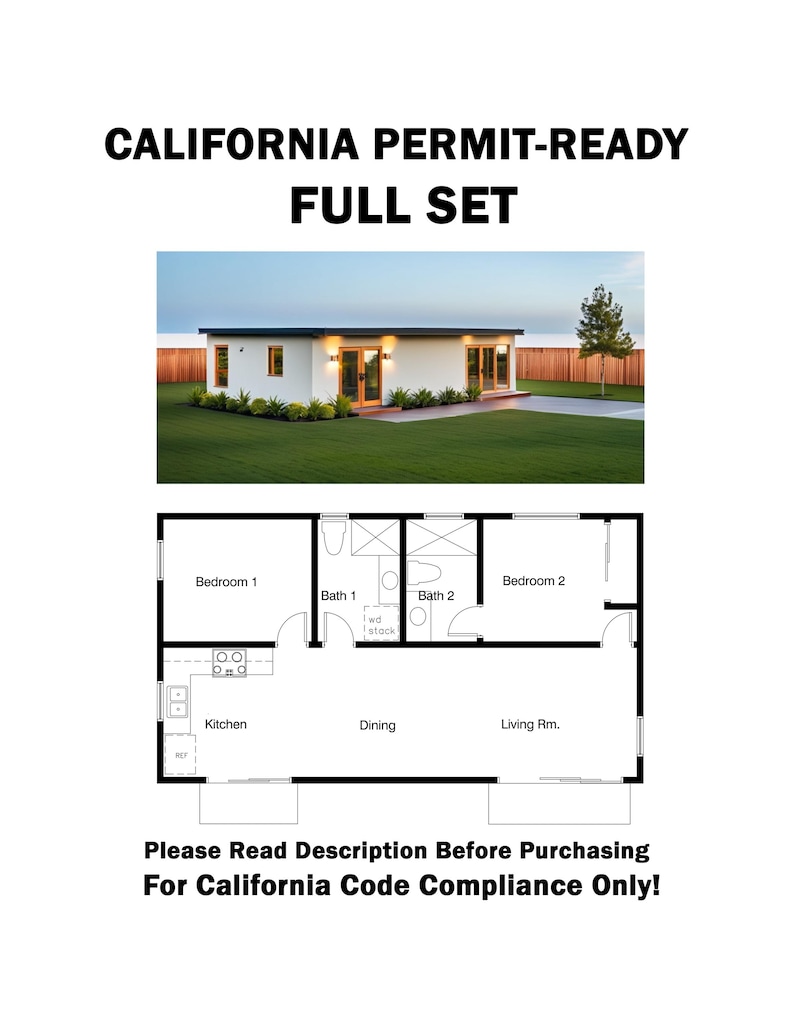2 Bedroom 2 Bath (720SF) Modern Layout(accessory Dwelling Unit) Floor ...