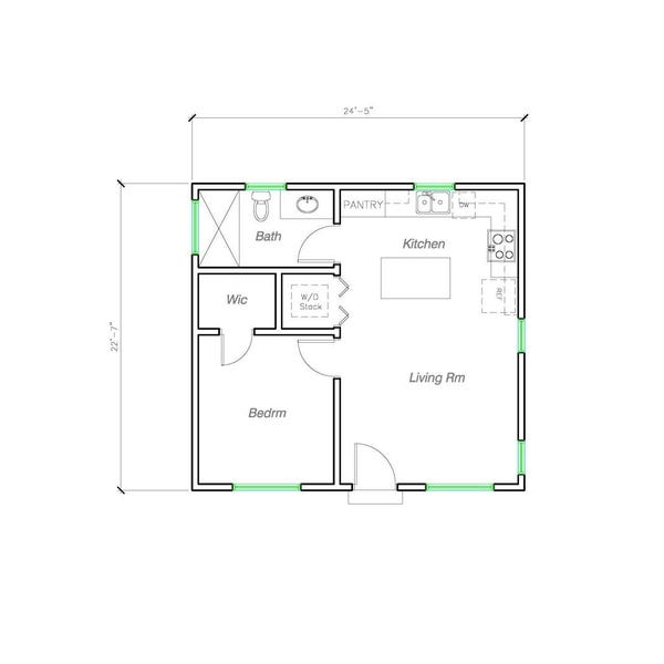 Modern Cabin House, 16 X 40, 640 Sq Ft, Tiny House, Architectural Plans ...