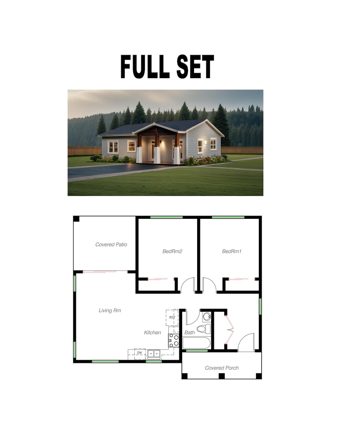 2 Bedroom 1 Bath(800sf)adu(accessory Dwelling Unit)kitchen Living Room ...