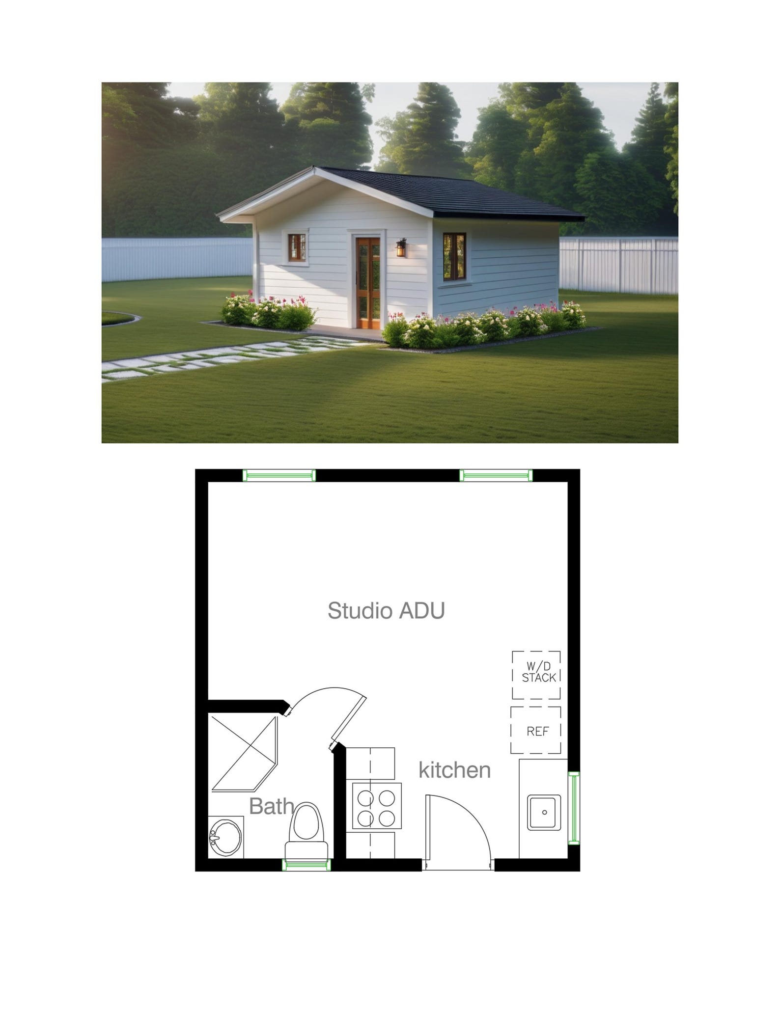 Studio W/ 1 Bath (251SF) Adu(accessory Dwelling Unit) for Tiny Lots and ...