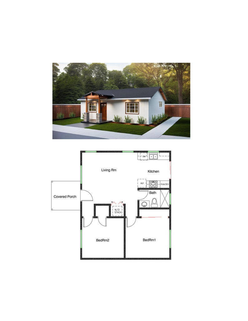 2 Bedroom 1 Bath (750SF) Adu(accessory Dwelling Unit)/ Tiny House ...