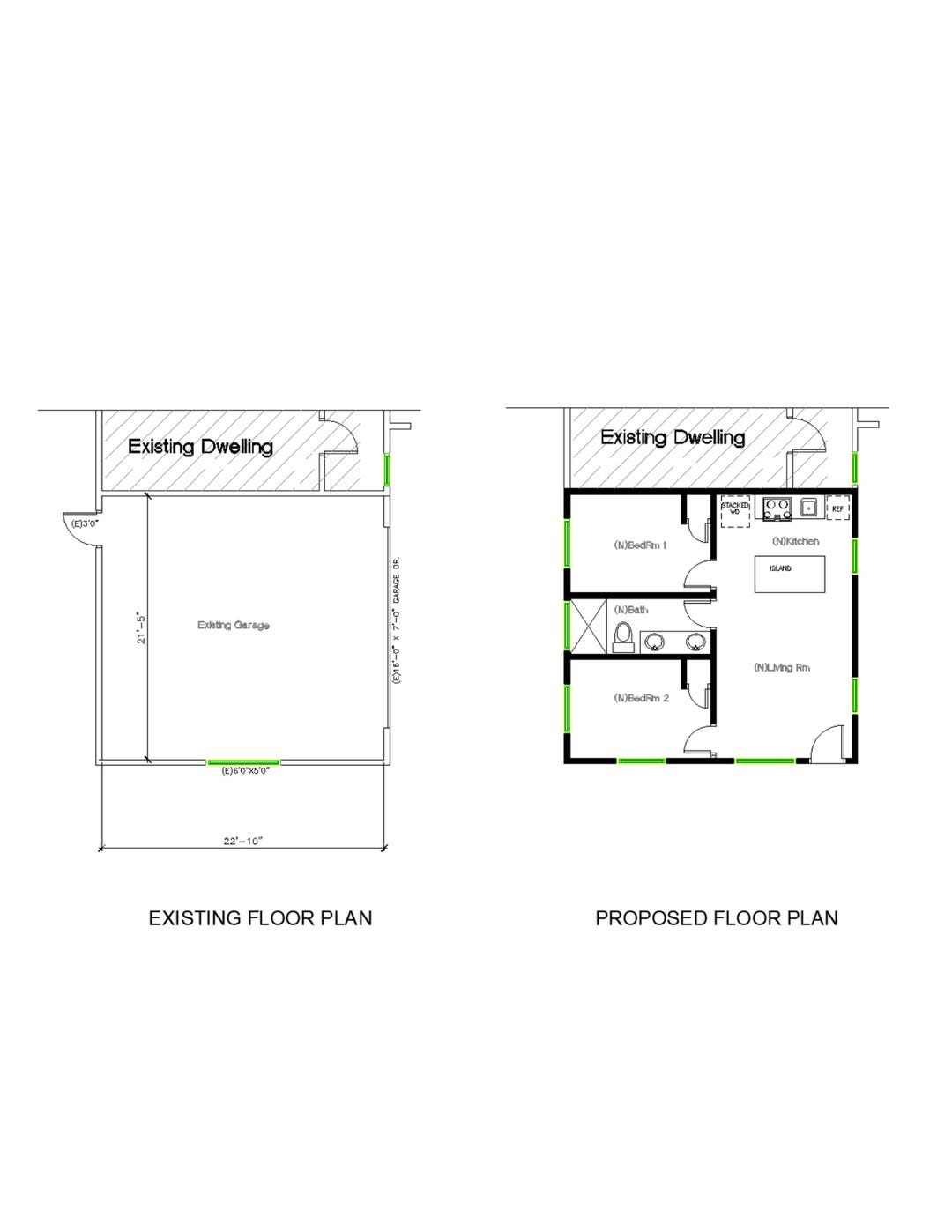 2 Bedroom 1 Bath (520SF) Garage Conversion to JADU or Adu(accessory ...