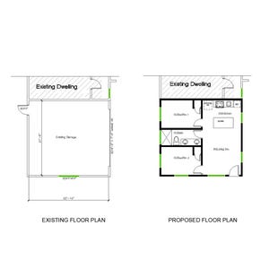 2 Bedroom 1 Bath (520SF) Garage Conversion to JADU or Adu(accessory ...