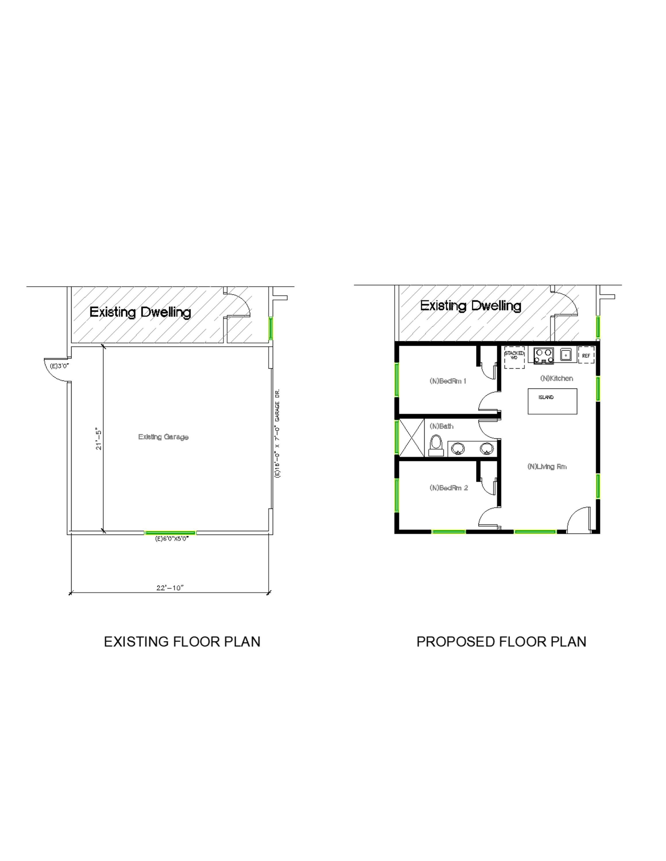 2 Bedroom 1 Bath (520SF) Garage Conversion to JADU or Adu(accessory ...