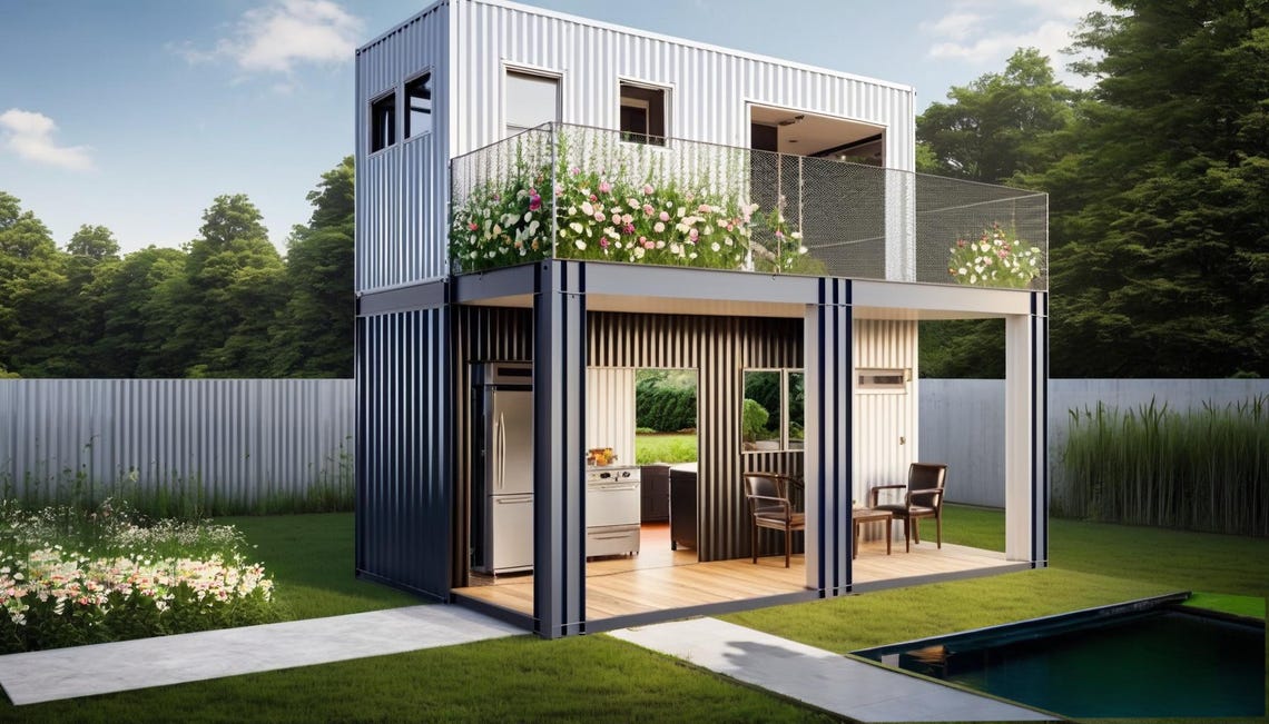 Shipping Container Floor Plan Studio W/ 1 Bath (240SF) Floor Plan ADU ...