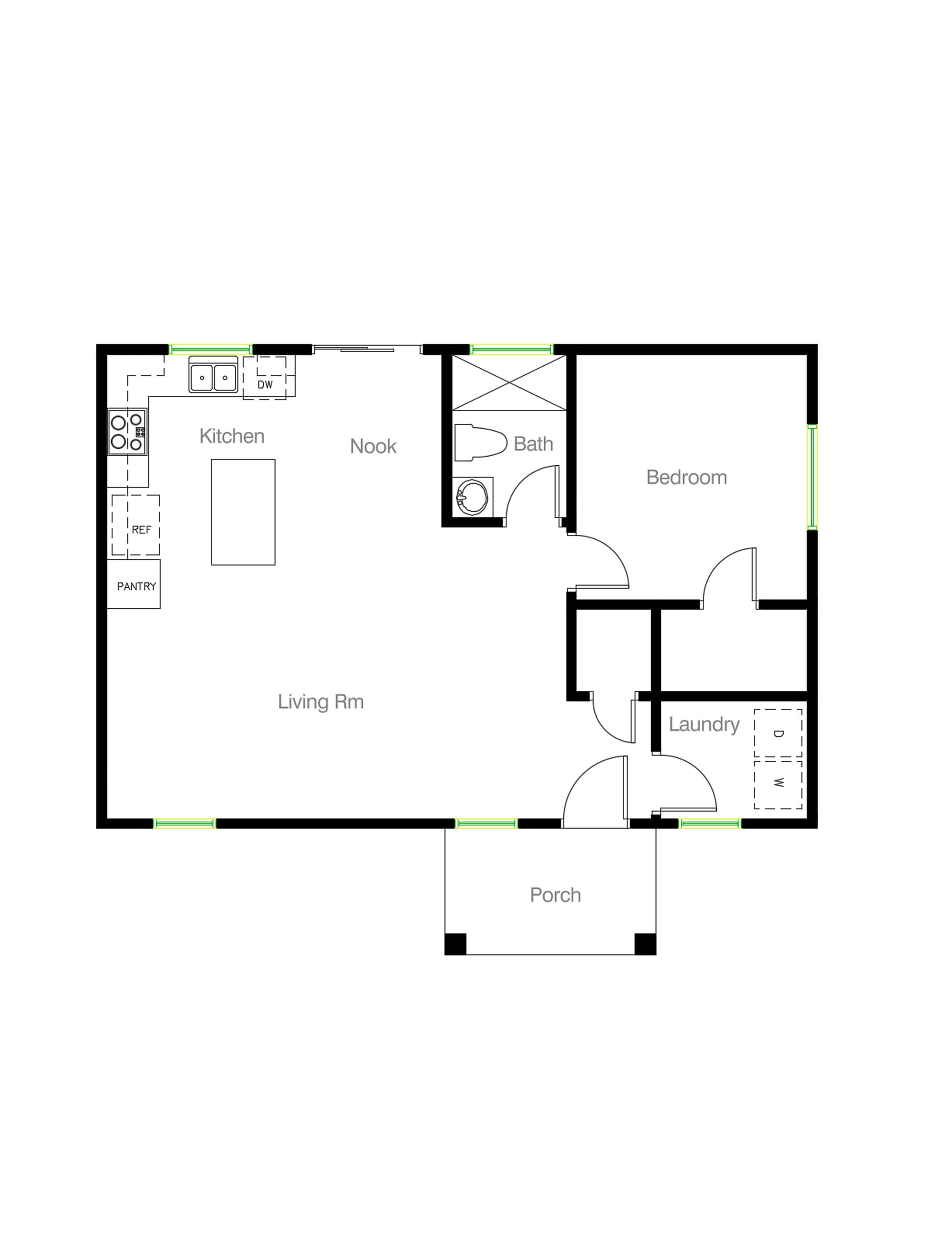 1 Bedroom 1 Bath (787SF) Adu(accessory Dwelling Unit) Floor Plan House ...