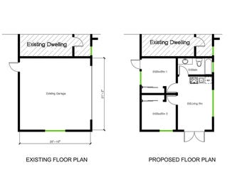 1 Bedroom 1 Bath (609SF) Garage Conversion to Living Space or Adu ...