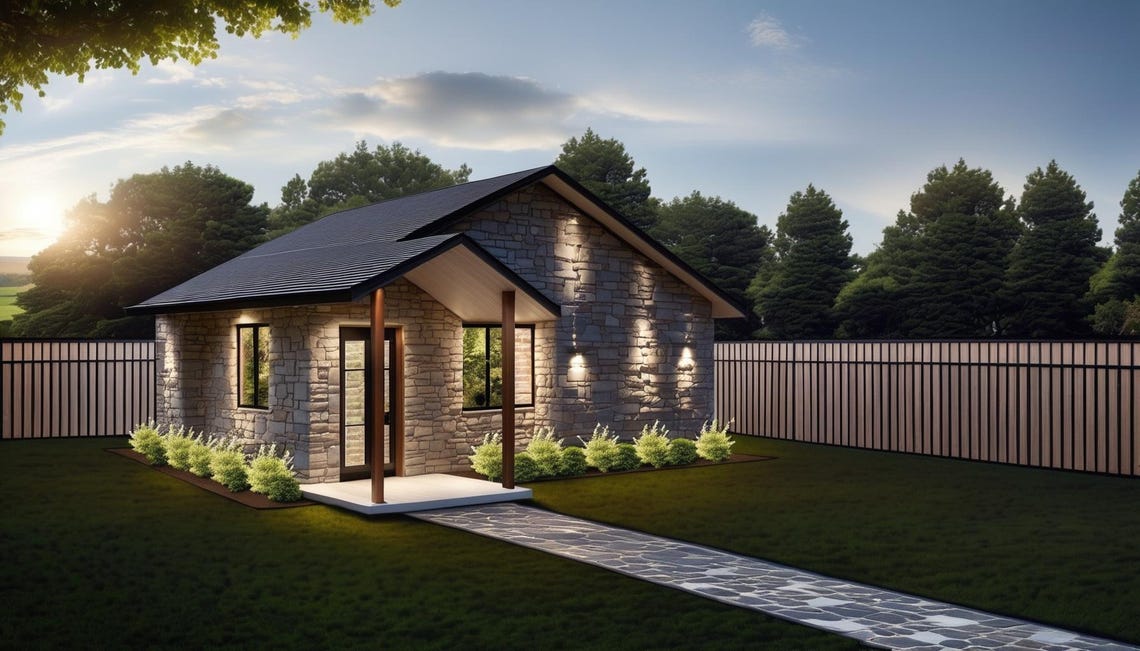 Cozy ADU House Design | Small Footprint 1BD 1BA Plan (548SF) | Instant ...