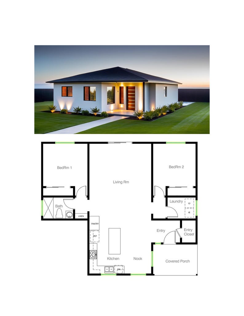 2 Bedroom 1 Bath (1,122 SF) Cottage /ranch/tiny Home/affordable Home ...