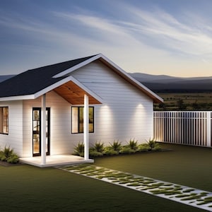 Cozy ADU House Design | Small Footprint 1BD 1BA Plan (548SF) | Instant ...