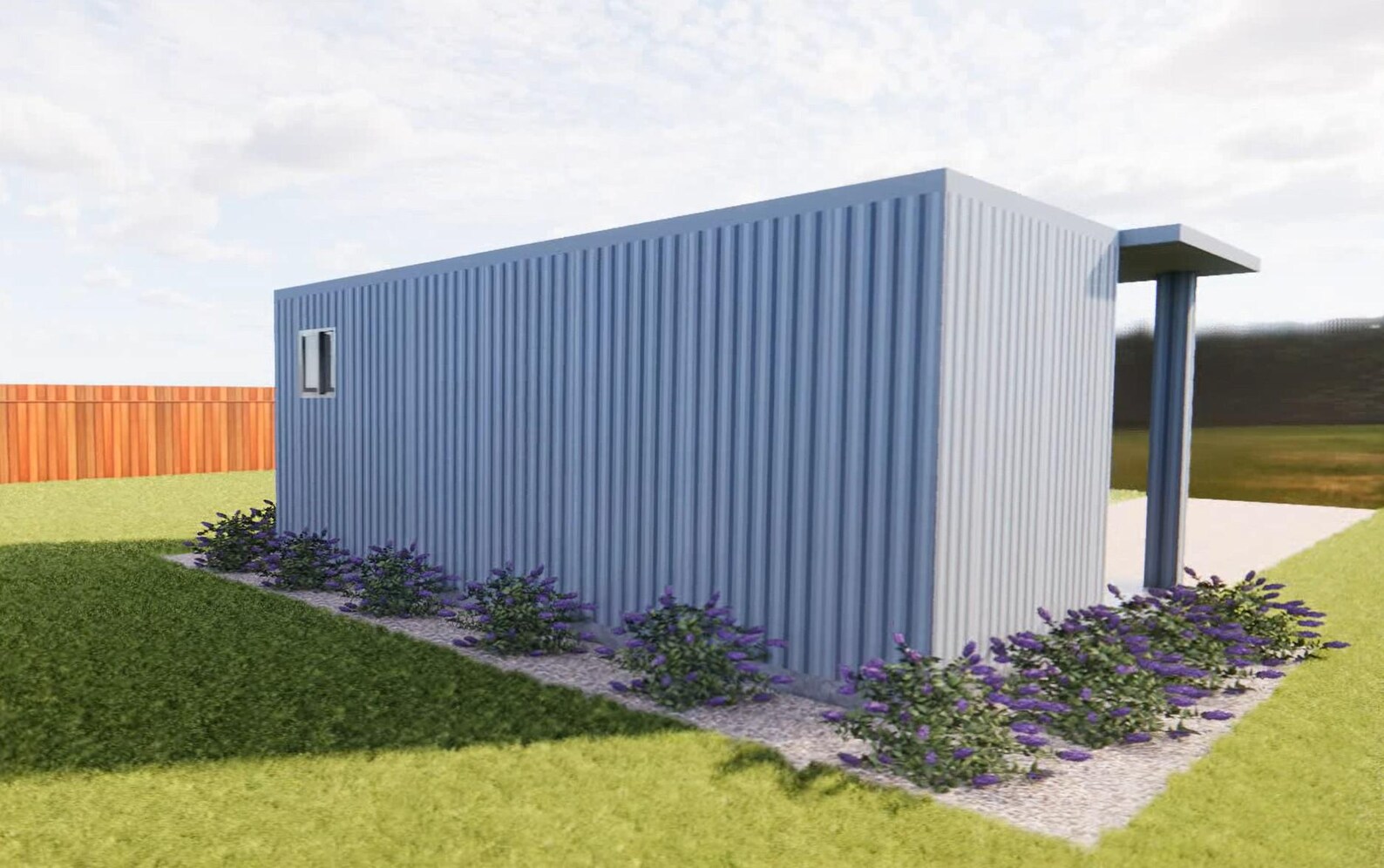 Shipping Container Floor Plan Studio W/ 1 Bath (160SF) Floor Plan ADU ...