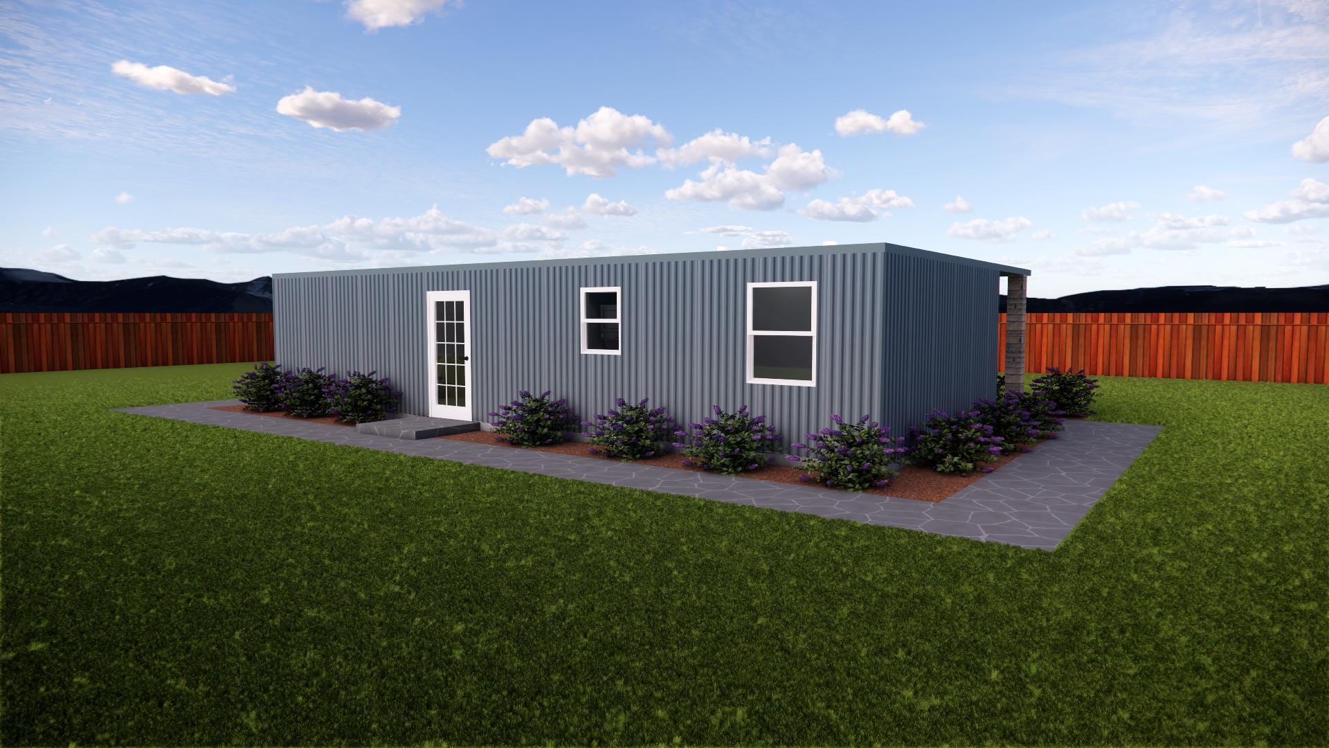 Shipping Container Floor Plan 2 Bedroom W/ 2 Bath (639SF) Floor Plan ...