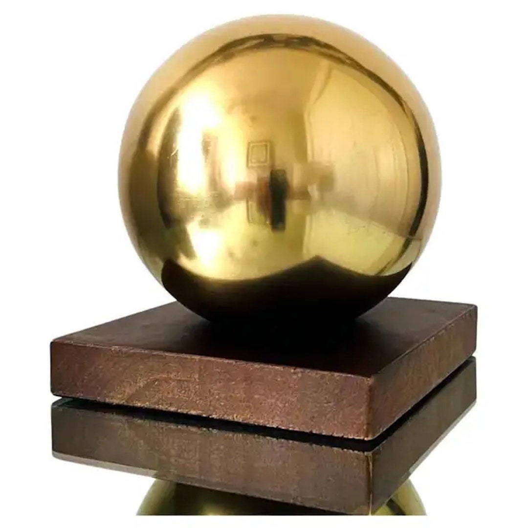 Mid-century Modern Architectural Brass Globe Bookend & Decorative ...