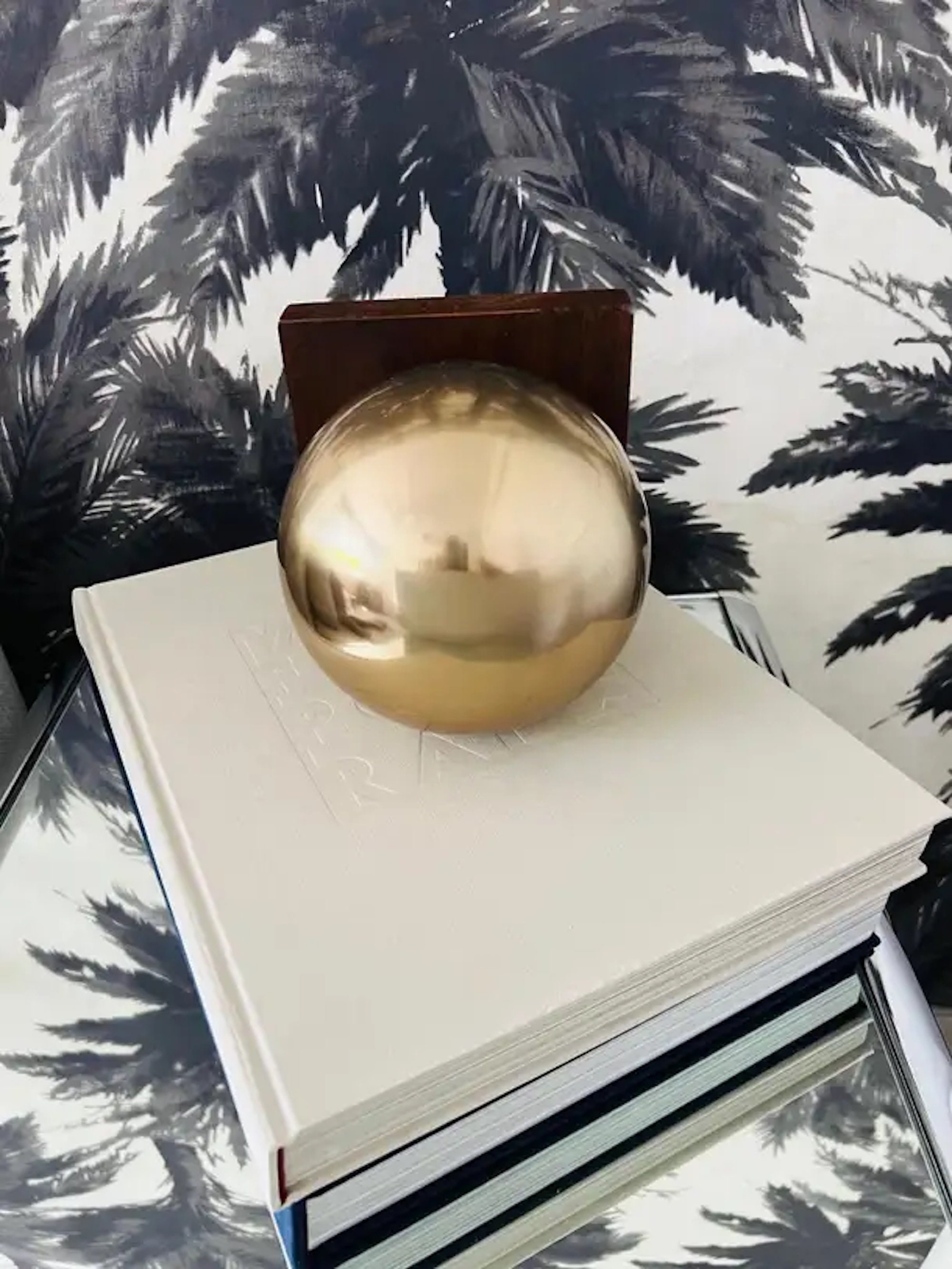 Mid-century Modern Architectural Brass Globe Bookend & Decorative ...