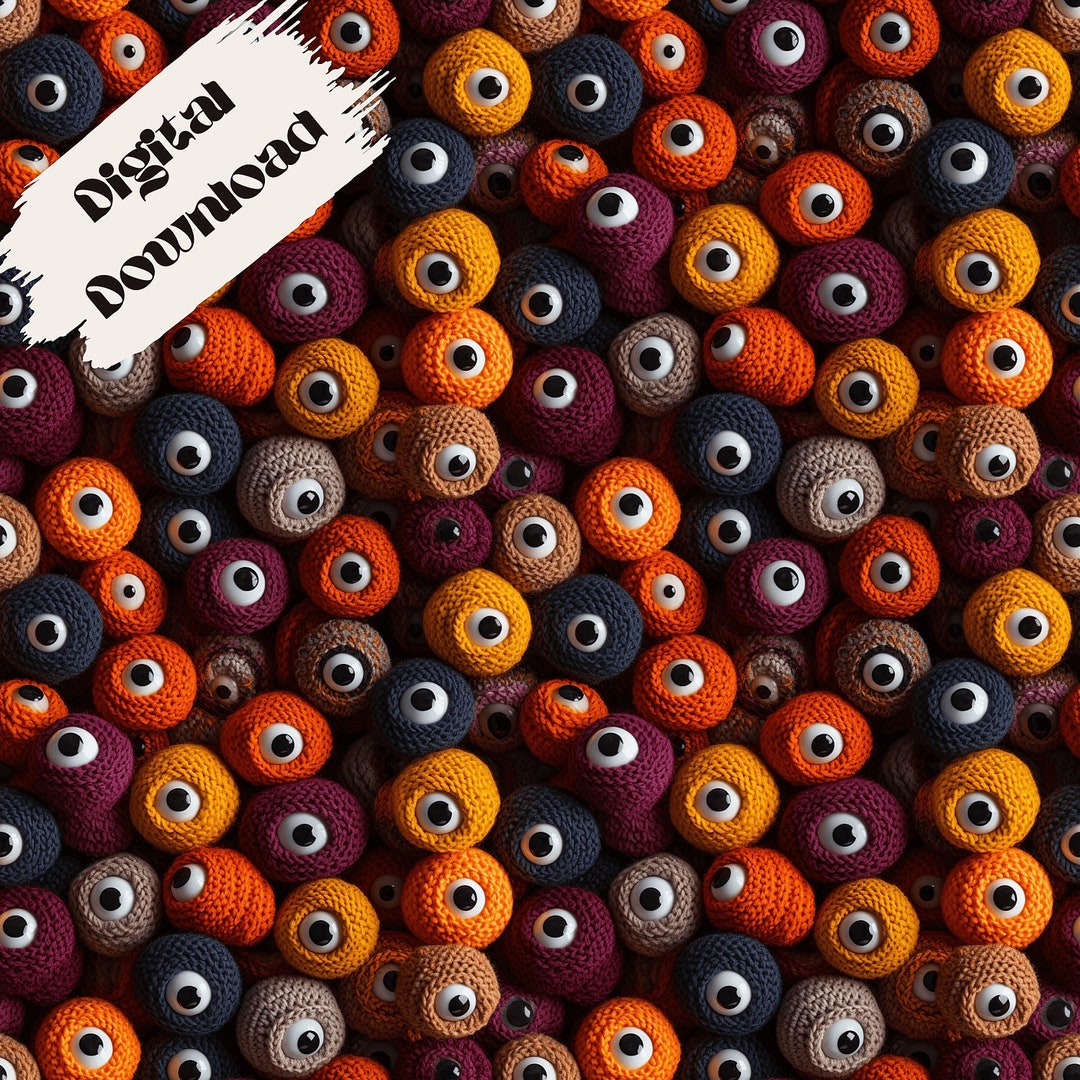 SPOOKY EYEBALLS | Seamless Digital Pattern | Digital Download Scrapbook ...