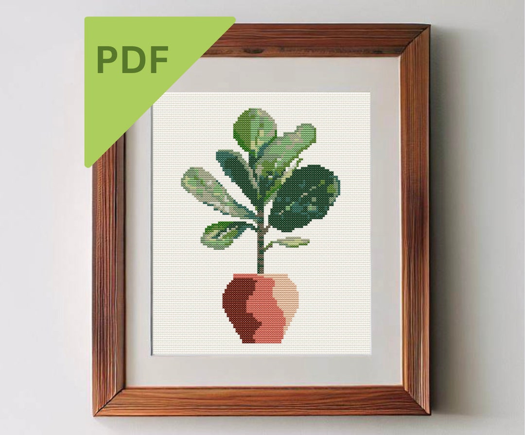 Fiddle Leaf Fig Plant Cross Stitch Pattern - Etsy