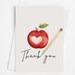 Apple Teacher Thank You Printable Card for Download - Etsy