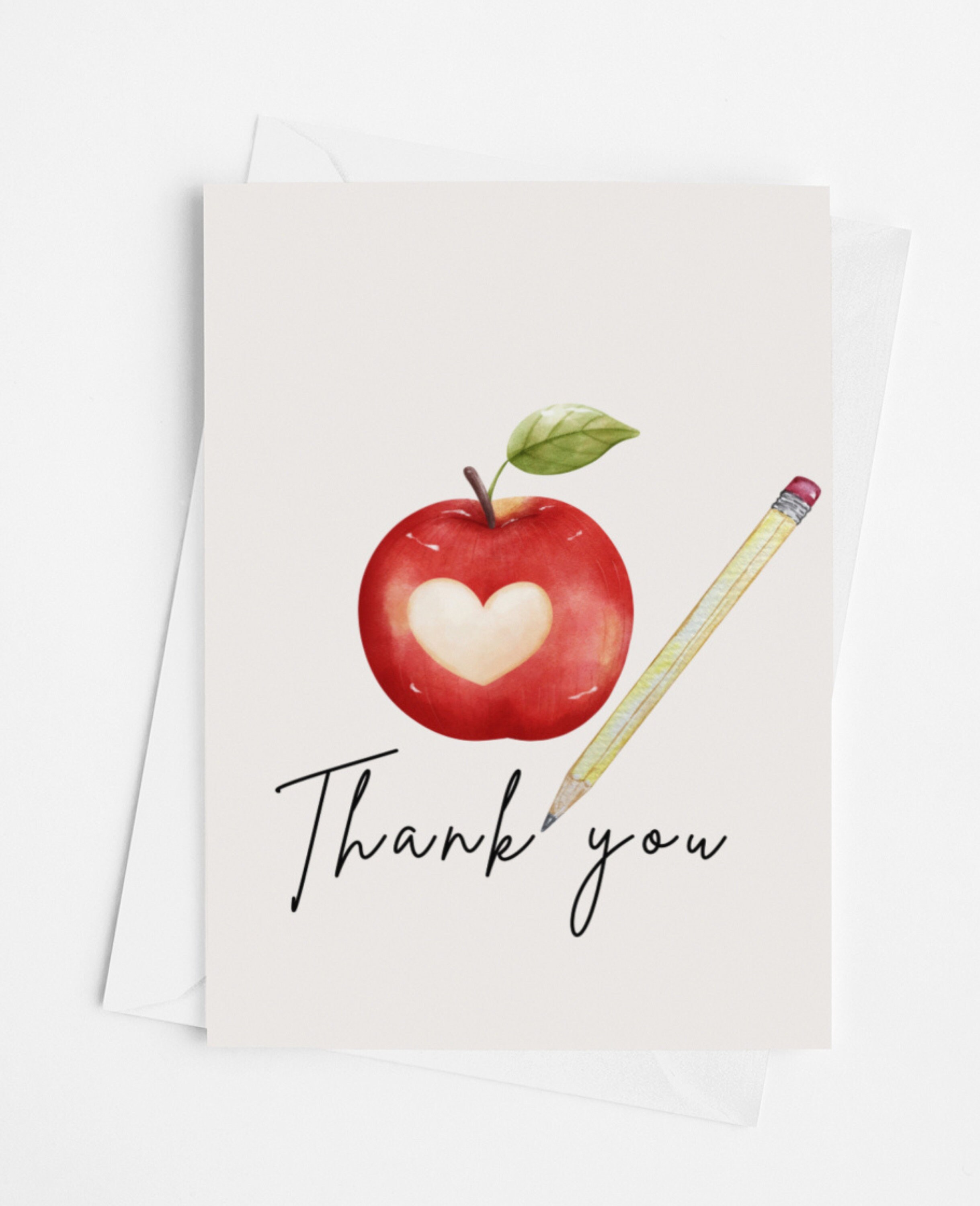 Apple Teacher Thank You Printable Card for Download - Etsy