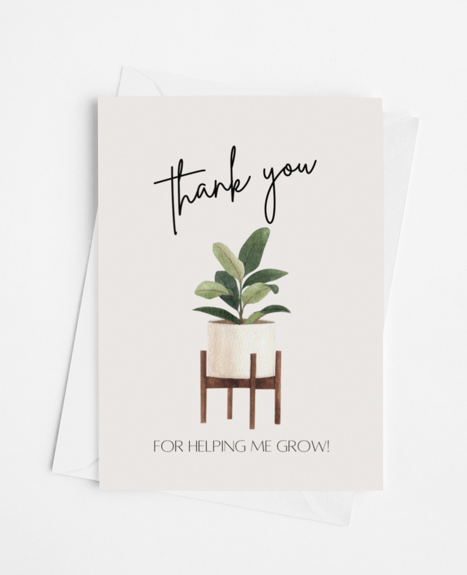 Thank You for Helping Me Grow Printable Card for Download - Etsy