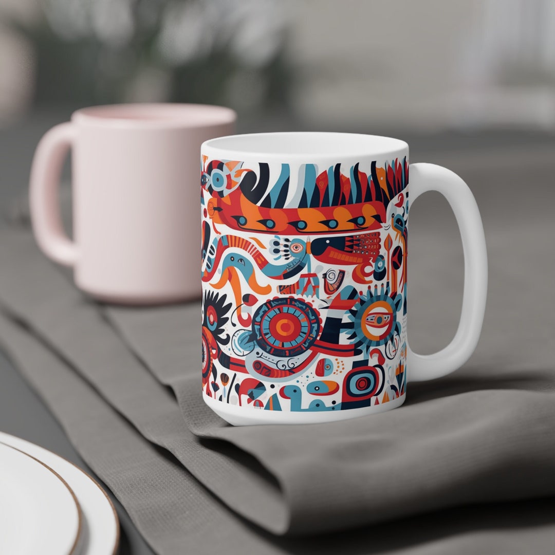 Akiak Indigenous Mugs Indigenous Art Designer Mugs - Etsy