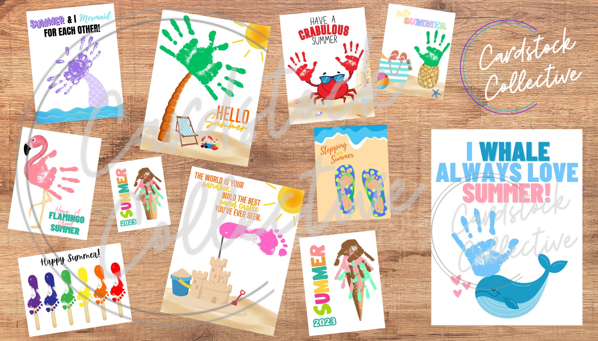 Summer Fun Bundle - Handprint & Footprint Craft - 10 Designs (plus ...