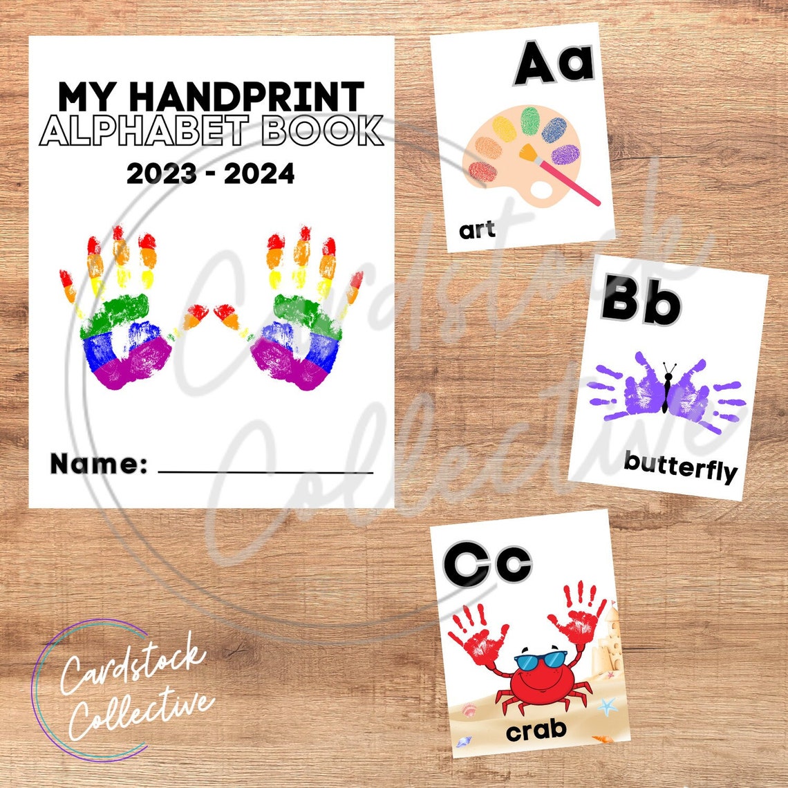 Handprint Alphabet Book 26 Designs Plus Front Page Design - Etsy