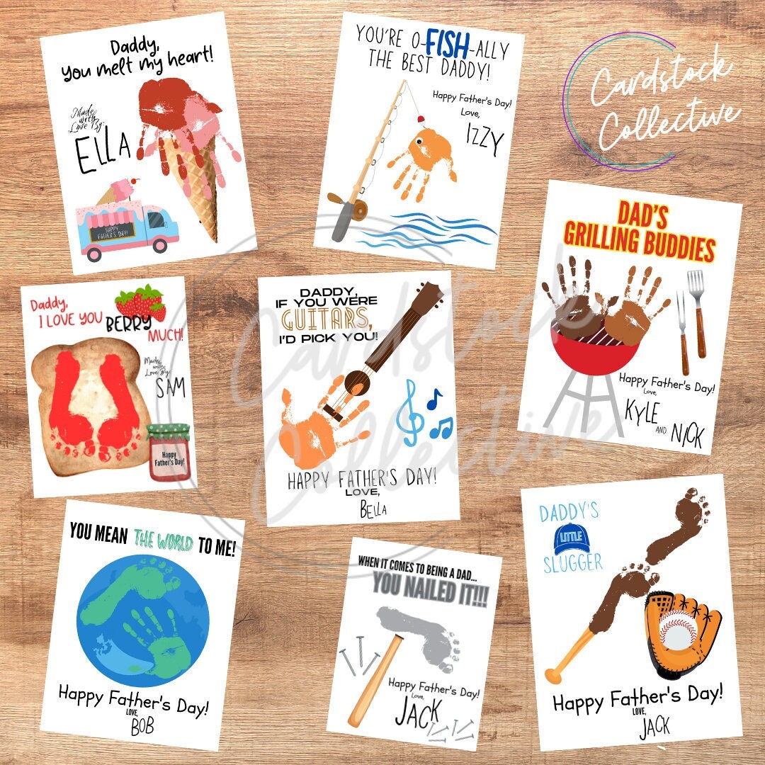 Father's Day Bundle - Handprint & Footprint Craft - 8 Designs - Etsy