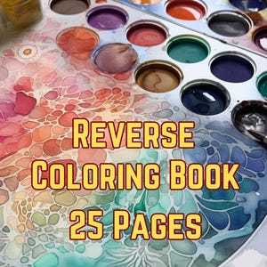 Reverse Coloring Book - Reverse Coloring Pages - 25 Pages - Water Color ...