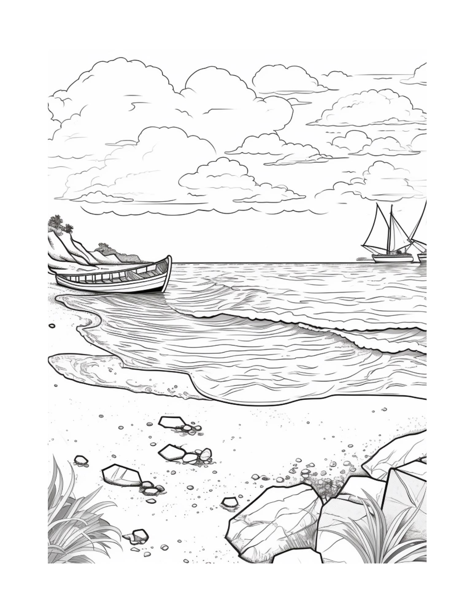 25 Printable Scenic Coloring Sheets for Relaxation & Creativity ...
